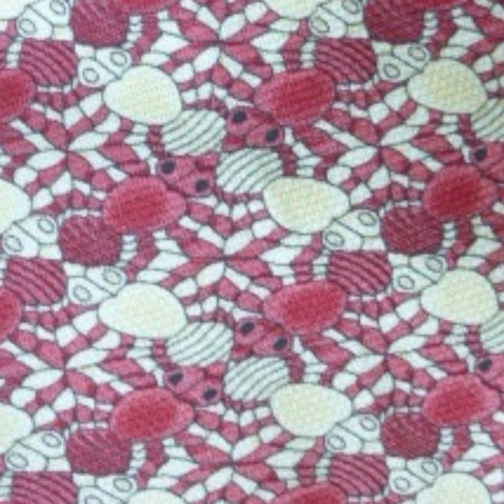 Mc Escher Spider Art To Wear Red Silk Tie - Gem